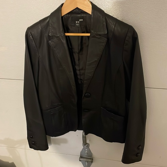 H&M | Jackets & Coats | Hm Black Leather Jacket | Poshmark